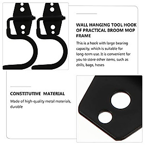 LIFKOME 5Pcs S-Type Wall Mounted Cleaning Tools Organizer Mop Broom Holder Wall Mounted Garage Tool Organizer (Black)