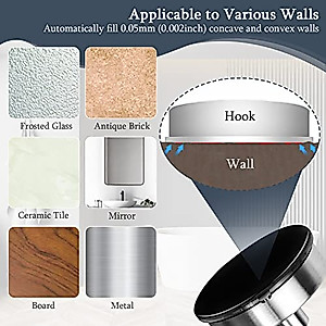 Suction Cup Shower Hooks, Towel Hooks for Glass Doors or Tiles, Stainless Steel No-Drill Reusable Hooks (2 Pcs, Silvery)