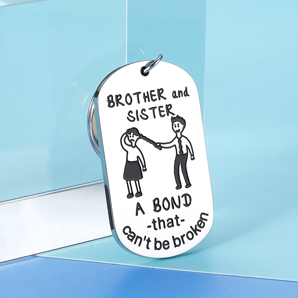 Funny Sister And Brother Keychain Birthday Gift for Sister From Brother Graduation Gift for Brother In Law Gifts From Sister In Law for Little Sister From Big Brother To Little Brother From Big Sister