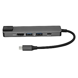 XUNMAIFHB Portable Docking Station,Type c to HDMI 3.0 Splitter with PD Powered RJ45 Network Card Converter Multi-Function Docking SD/TF/HDMI high-Definition Interface Fast Transmission