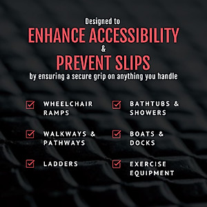 CATTONGUE GRIPS Non-Abrasive Grip Tape Heavy Duty Waterproof Anti Slip Tape for Indoor & Outdoor Use - Thousands of Grippy Uses: Home Goods, Hardware, Accessible Home and More! (Black Tape)