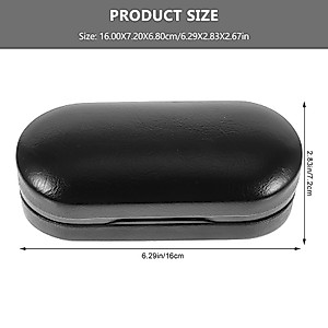 Healifty Double Glasses Case PU Leather Glasses Box Glasses Organizer Eyeglass Case Sunglasses Holder Double Eyeglass Case Double Use Glasses Box Portable Eyeglass Case Glasses Case (Black)