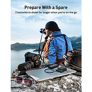 LP-E6 Battery 2 Pack 2040mAh Evatronic Camera Rechargeable Battery Charger, Dual Slot Compatible for Canon LP-E6N Camera Batteries 90D 80D 70D 5D Mark II III IV 5DS 5DS R6 Mark II 6D 60D 6D Mark II 7D