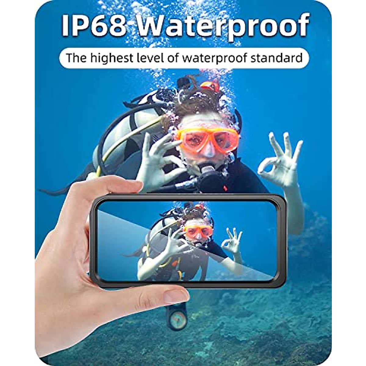 WIFORT iPhone 11 Waterproof Case - Built-in Screen Protector Water Resistant Cover Protective Drop Protection Hard, Shockproof Full Body Defender Tough Military Grade - 6.1" Black