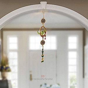 Handicrafts Paradise Door Hanging in Metal Parrot Shaped with Bells