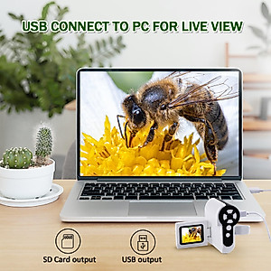 Barchrons Microscope for Kids, 1000X Handheld Kids Microscope with 6 Adjustable LED Lights, Easter Gifts for Kids Ages 8-12, 32G SD Card Included-White