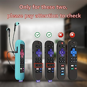 Silicone Protective Case for Roku Ultra 2022 Remote/Roku Voice Pro Remote 2021, Washable Anti Slip Shockproof Silicone Cover Glow in Dark with Lanyard (Blue)