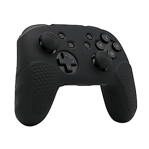 CHINFAI Silicone Case Grip for Switch Pro Controller with 4 Pair/8 Pcs Thumbstick Caps, (Black)