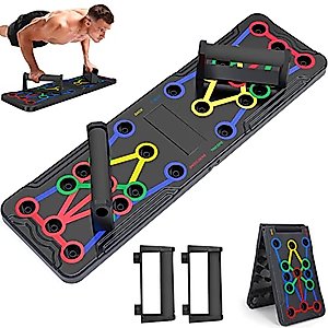 Berleng Push Up Board, Foldable Pushup Fitness Stand for Portable Strength Training. Rugged, Stable Equipment for Home Gym Workout for Men & Women, Gift for Boyfriend