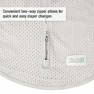 Woombie Super Stretch True Air Summer Baby Swaddling Blanket – Soothing, Vented Cotton Swaddle – Wearable Baby Blanket, Cool Gray, 5-13LBS