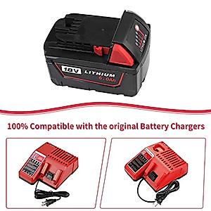 2 Pack 6.0Ah Replacement for Milwaukee 18V Battery Compatible with Milwaukee 18 Volt XC 48-11-1820 48-11-1850 48-11-1815 48-11-1852 48-11-1822 48-11-1828 48-11-10 48-11-1811 48-11-1840