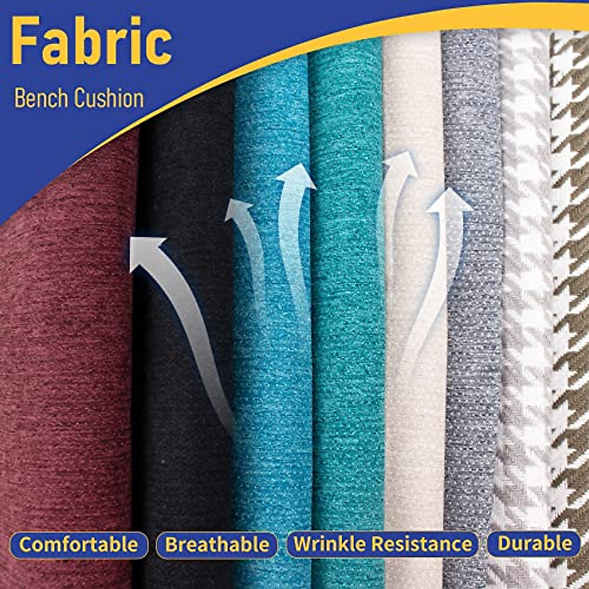 ROFIELTY Custom Outdoor Bench Cushion, Soft Bench Cushions for Outdoor Furniture, Durable Stain Resistant Outdoor Bench Seat Cushion, Window seat Cushions (Custom Size). (Square Curry, 30x14x2.5)