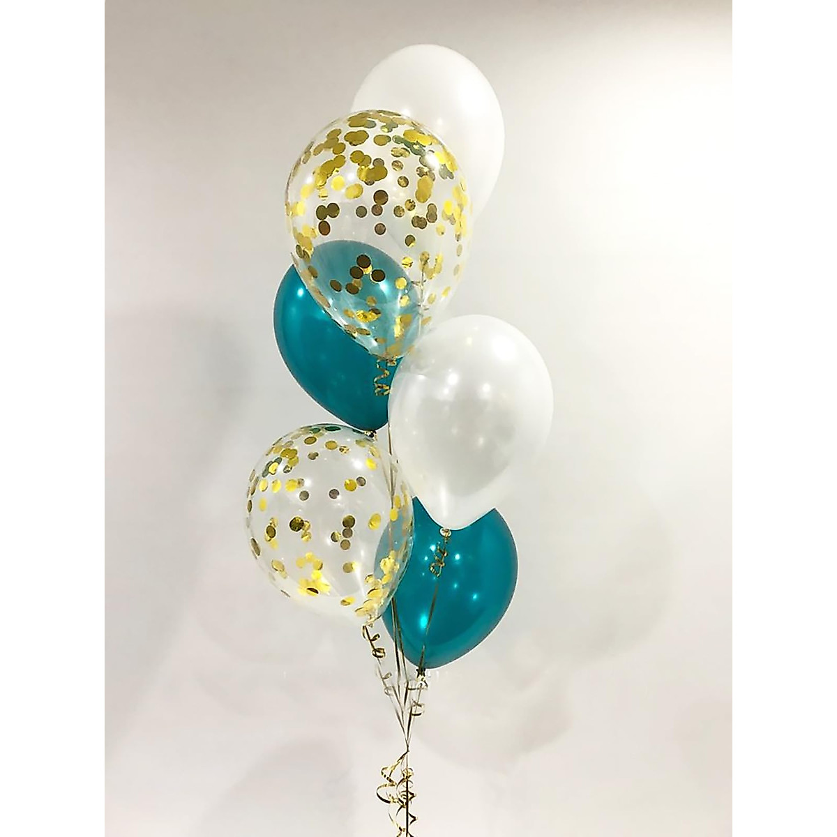 Teal Gold White Balloons Teal Gold Birthday Party Decorations Women 30pcs Balloons Teal Gold Bridal Shower Decorations/Turquoise Gold Wedding Teal White Balloons