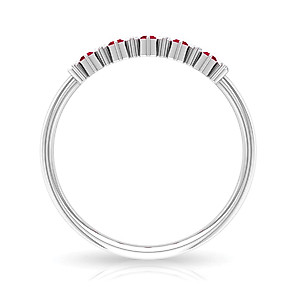 Rosec Jewels Certified Lab-Created Ruby and Diamond Cluster Ring for Women | 1.75 Cttw | AAAA Quality, 14K White Gold, Size:US 3.50