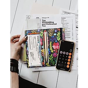 Zreal Checkbook Cover for Men & Women, Premium Vegan Leather Checkbook Holder Slim Wallets for Top & Side Tear Duplicate Checks with RFID Blocking (Flower)