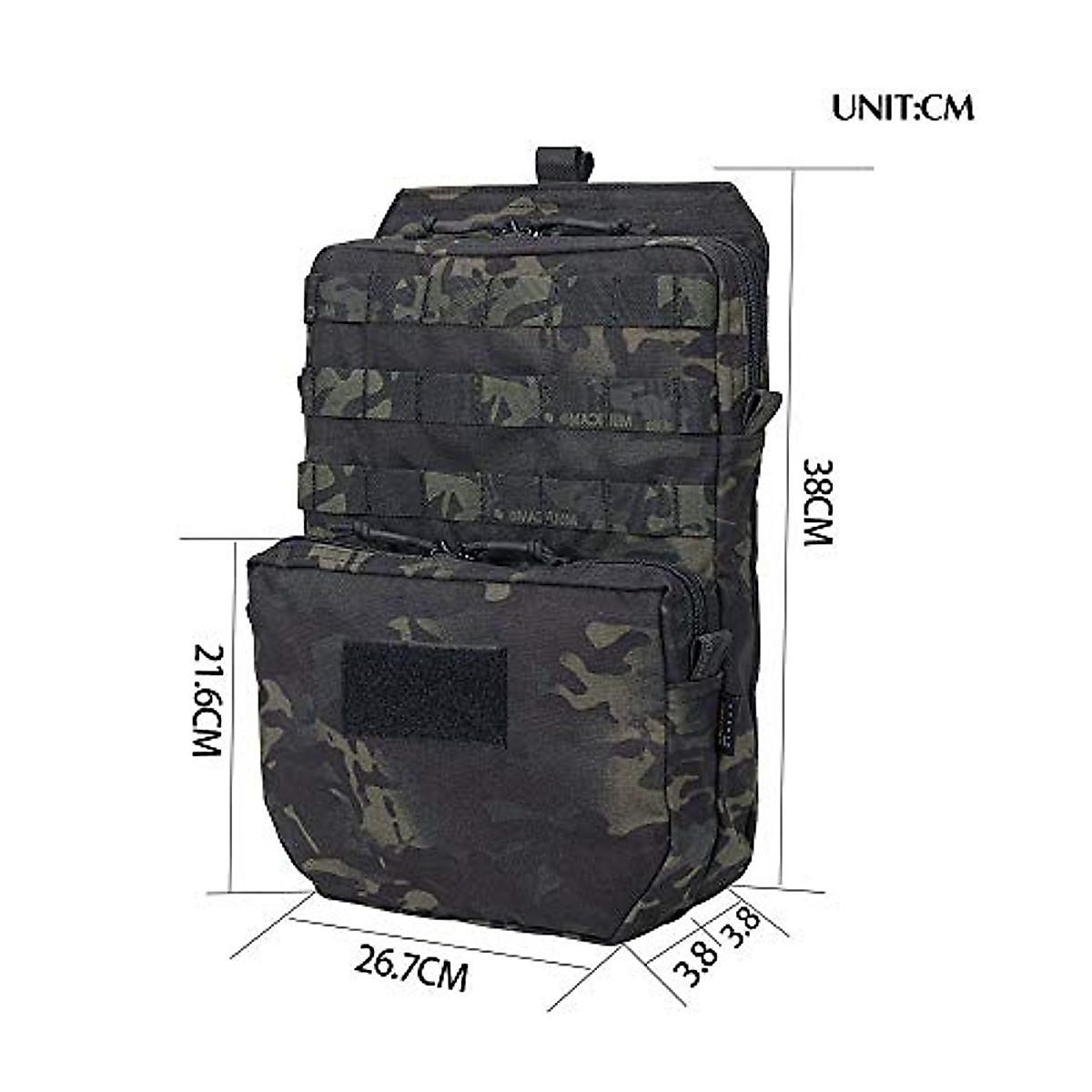 EXCELLENT ELITE SPANKER Tactical MOLLE Hydration Pack for 3L Hydration Water Bladder Molle Vest Accessory (Multicam Black)