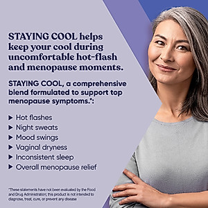 Staying Cool Menopause Supplements for Women – Hormonal Hot Flashes, Weight Support, Night Sweats – Vitex Chaste Tree & Black Cohosh Pills for Natural Relief – 60 Vegetarian Soft Capsules