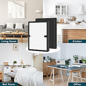 2 Packs E-200 H13 True HEPA Replacement Filter Compatible with LUNINO E-200 Air Cleaner Purifier for Home Large Room up to 1740sq.ft with Extra 4 pcs Aroma Pads