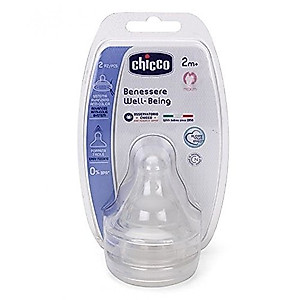 Chicco 00020823200000 Welfare Medium Teats Silicone Set of 2, White/2 Months