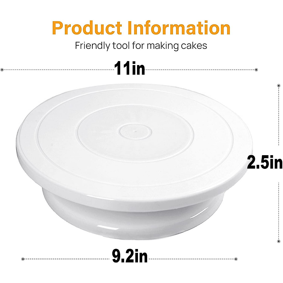 Cake Decorating Turntable,Cake Decorating Supplies Revolving (White)