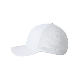 Flexfit Men's Ultrafibre Airmesh Fitted Cap, White, Large/X-Large
