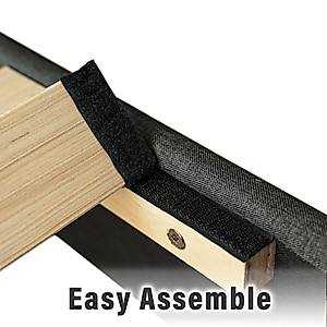 LIKIMIO King Size Bed Frame, Storage Headboard with Outlets, Sturdy and Stable, No Noise, No Box Springs Needed, Dark Gray