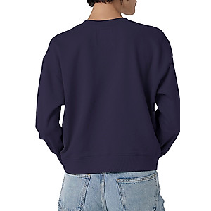 VELVET BY GRAHAM & SPENCER Women's Ynez Organic Fleece Sweatshirt, Navy, XS