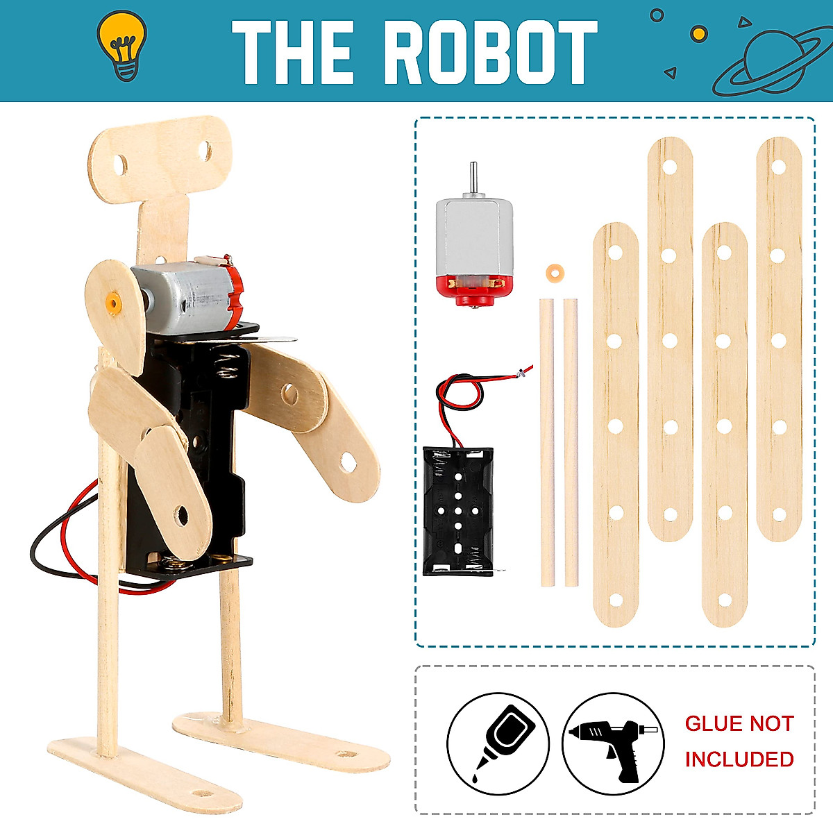Sntieecr 6 Set DC Motor Kit, 159PCS STEM Mini Electric Motor Kit for DIY Science Projects, Science Experiment Educational Learning Kit for Kids Ages 8+