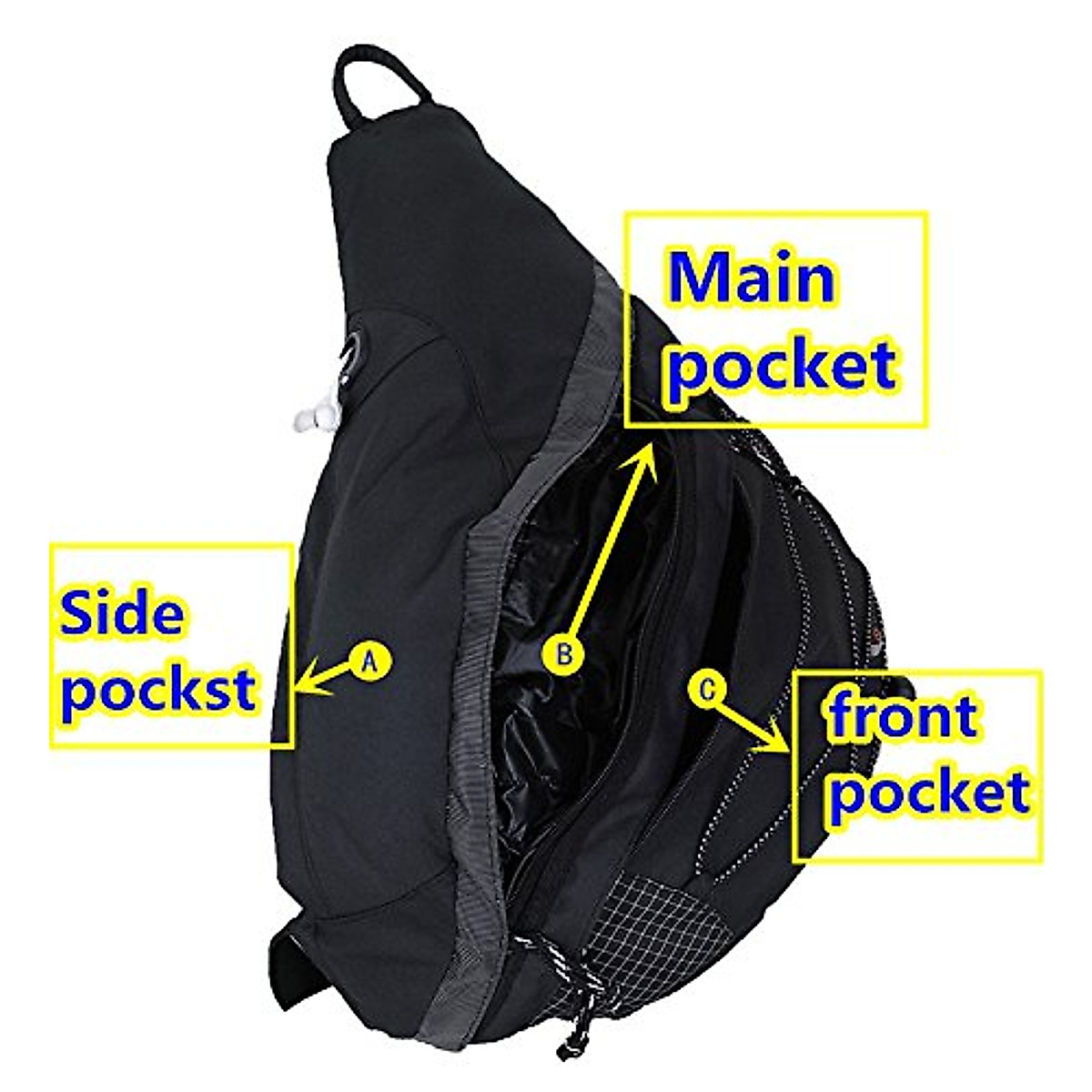 HBAG 20 Crossbody Sling Backpack Single Strap Shoulder Bag, Water Bottle Pocket