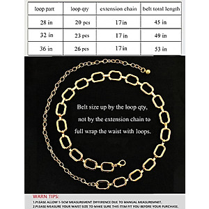 TOPACC Gold Chain Belts for Women Dresses Thick Metal Link Circle Waist Chains Belt for Jeans Skirt Girls Fashion