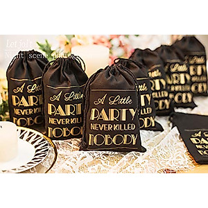 Hangover Kit Bags Portable Key Bag Gifts Bag Avoid Hangover Favor Bag Bachelor Party Wedding Gifts for 21st Birthday Pirate Themed Party Bridal Shower 5x7 Inches, Black Set 10