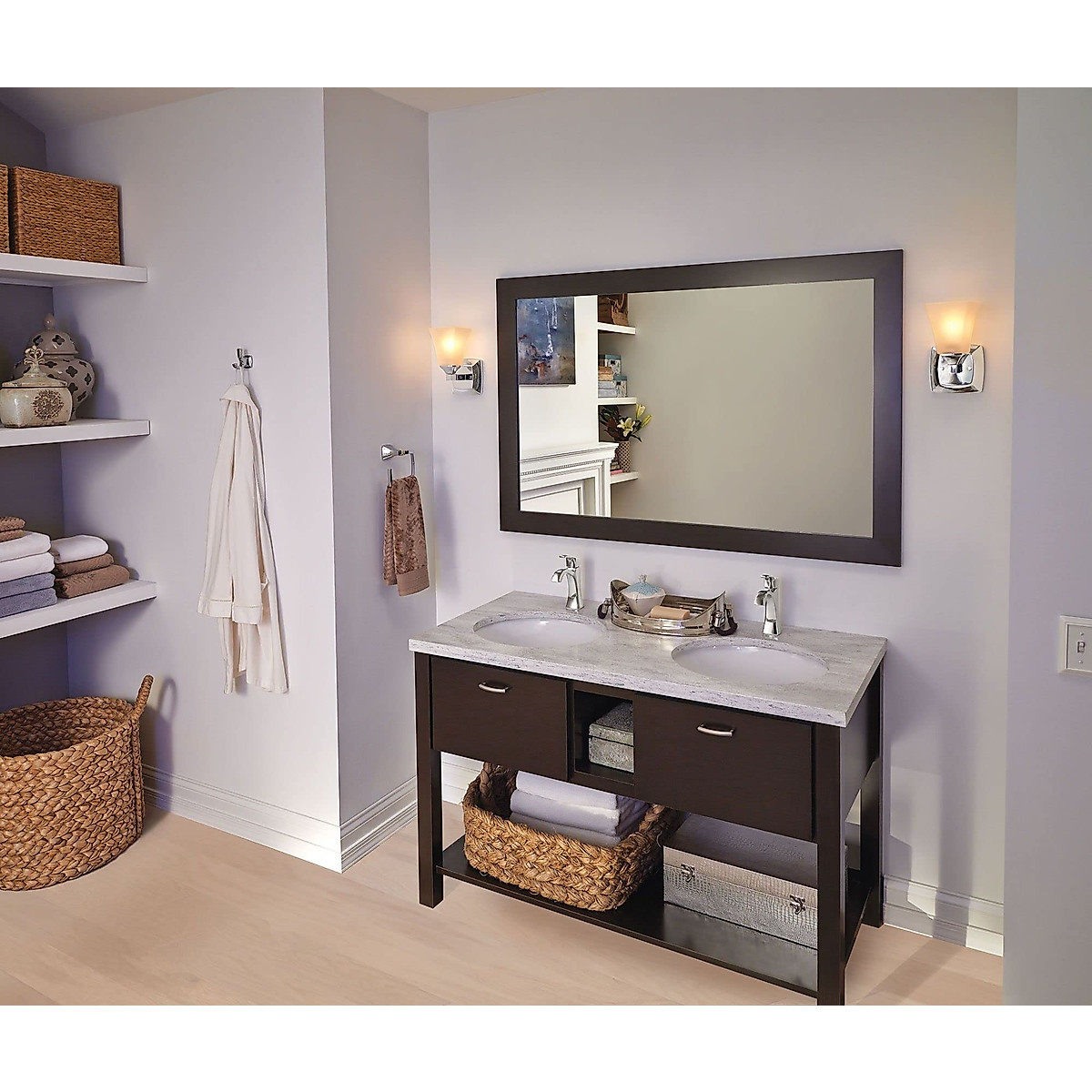 Moen Voss Chrome One-Handle Single Hole Bathroom Sink Faucet with Optional Deckplate, 6903