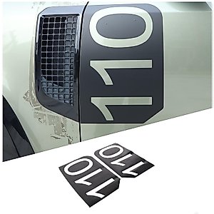 Black & Carbon Fibre Tecture Car Vinyl Decal Front Fender Stickers Section Side Scuttles Compatible for Land Rover Defender 130 110 90 2020 2021 2022 2023 2024 PVC Accessories (for 110, Black)