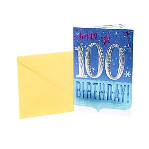 Hallmark 100th Birthday Greeting Card (100th with Confetti)