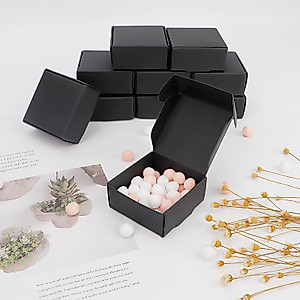 Sdootjewelry Ring Boxes Bulk, 1.57’’ × 1.57’’ × 0.98’’ Kraft Gift Boxes, 100 Pack Small Gift Boxes Bulk, Jewelry Gift Boxes Bulk Wholesale, Black