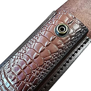 DONGKER Knife Holster, 4" PU Leather Folding Knife Sheath with Belt Loop for Belt