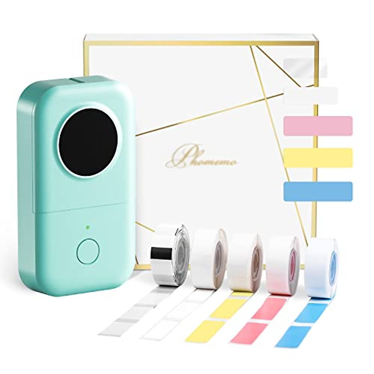 Memoking Label Makers D30 Bluetooth Thermal Label Maker Machine, Smart Mini Label Printer, Super Easy-to-Use Labeler with Label x 5, Compatible with iOS & Android for Home Storage, Green