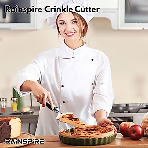 Rainspire Pie Server Spatula Stainless Steel, Pie Cutter Cake Cutter Slicer, Cake Server Spatula, Dishwasher Safe, Edges On Both Sides, Black