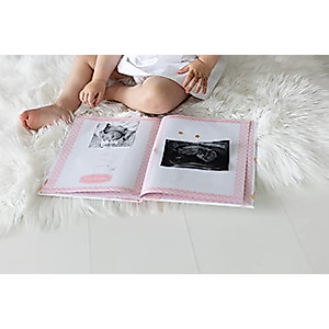 Lil Peach First 5 Years Baby Memory Book, Baby Girl Keepsake Book, Milestone and Photo Journal, Pink & Peach Confetti Polka Dots