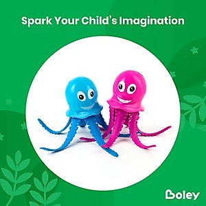 Boley Catch The Octopus Dive Toys - 3 Pk Light-Up Sea Animal Bath for Kids - Bath Toys & Water Games