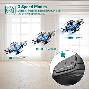 Drone with Camera, DROCON Spacekey 1080P Remote Control Drone for Kids Beginners, FPV Drone App Control, Gravity Control, One-key Return, 2 Batteries, 3 Speed Modes, Foldable Arms,Blue