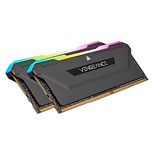 Corsair Vengeance RGB PRO SL 64GB (2x32GB) DDR4 3200MHz C16 Desktop Memory (10 Ultra-Bright RGB LEDs, Custom Performance PCB, Tight Response Times, Intel XMP 2.0) Black