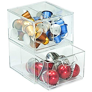 ImpiriLux Stackable Kitchen and Bathroom Drawer Organizer | Set of Two Drawers with Dividers
