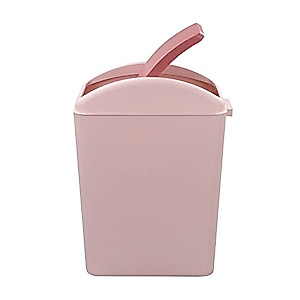 Parlynies 4.5 Gallon Pink Plastic Waste Can, Kitchen Garbage Can with Swing Lid, 1 Pack