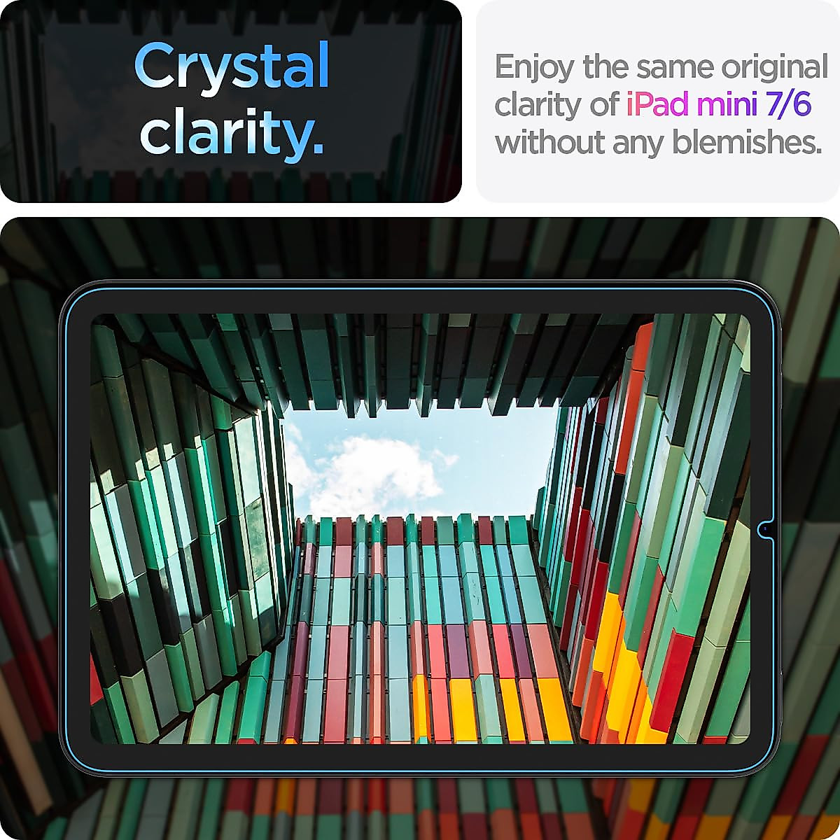 Spigen Tempered Glass Screen Protector [GlasTR EZ Fit] Designed for iPad Mini (2024 7th Generation A17 Pro / 2021 6th Generation) [Case-Friendly]