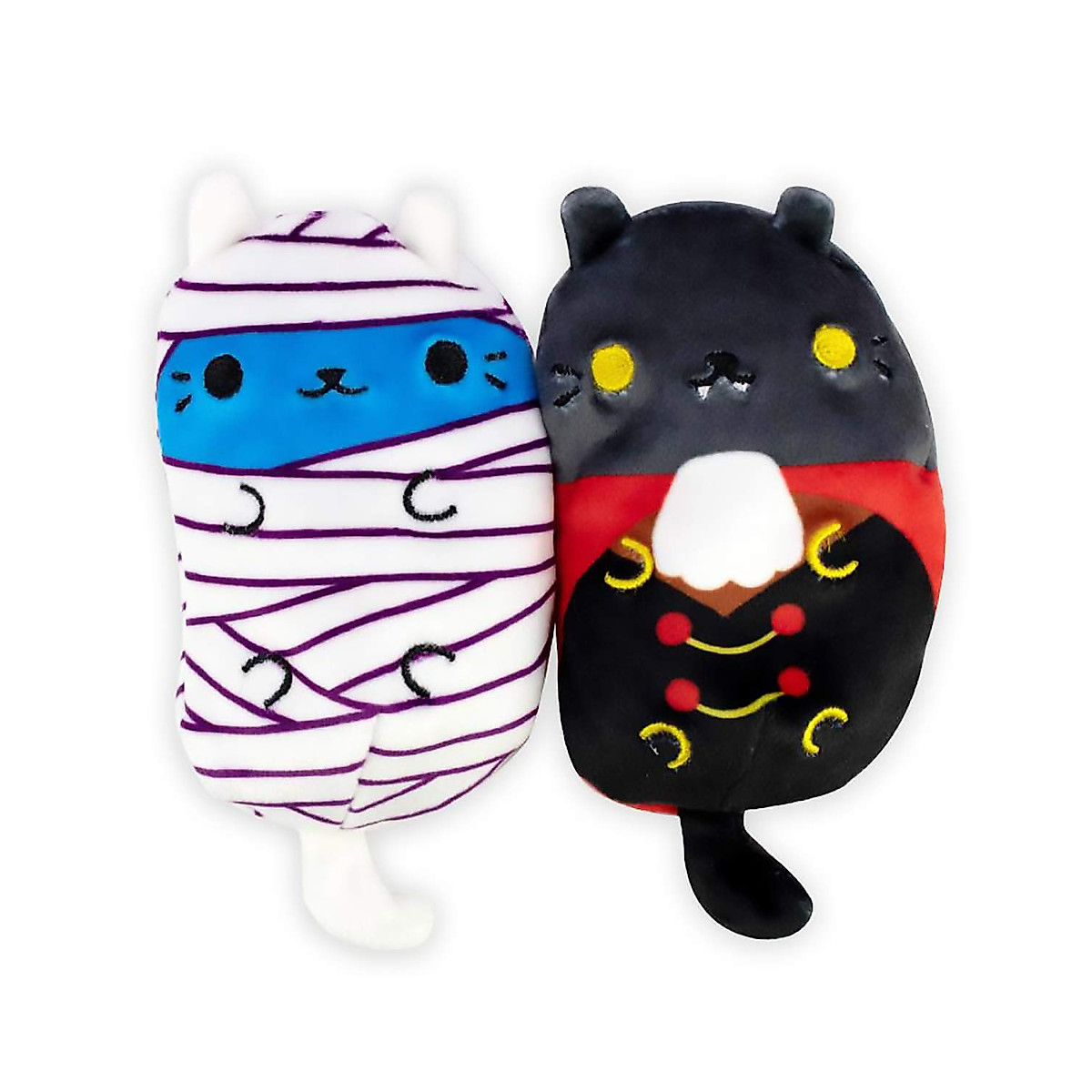 Cats vs Pickles - Scary Collection #2 - Catzilla, Count Catula, Coder Cat, & Skully - 4-Pack - 4" Cute Cuddly Collectible Bean Plush Toy - are You Team Cat or Team Pickle? Collect Them All!