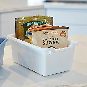 ECR4Kids Scoop Front Storage Bins, Multipurpose Organization, White, 10-Piece