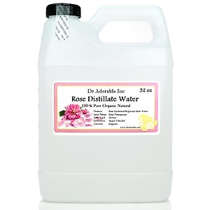 32 oz - Rose Water - 100% Natural Organic Face Toner Alcohol-Free Cleanser Bulgarian Rose Hydrosol for Face and Hair by Dr Adorable