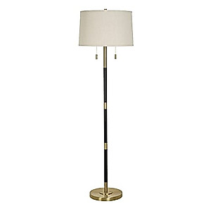 Catalina Lighting 23209-001 Transitional 2-Light Dual Pull Chain Floor Lamp, LED Bulbs Included, 56.5", Black & Antique Brass