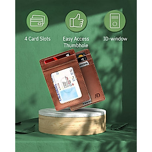 Access Denied Vegan Leather Slim Minimalist Wallets For Men - Cruelty Free Non Leather Front Pocket Thin Mens Wallet RFID Credit Card Holder Gifts For Him